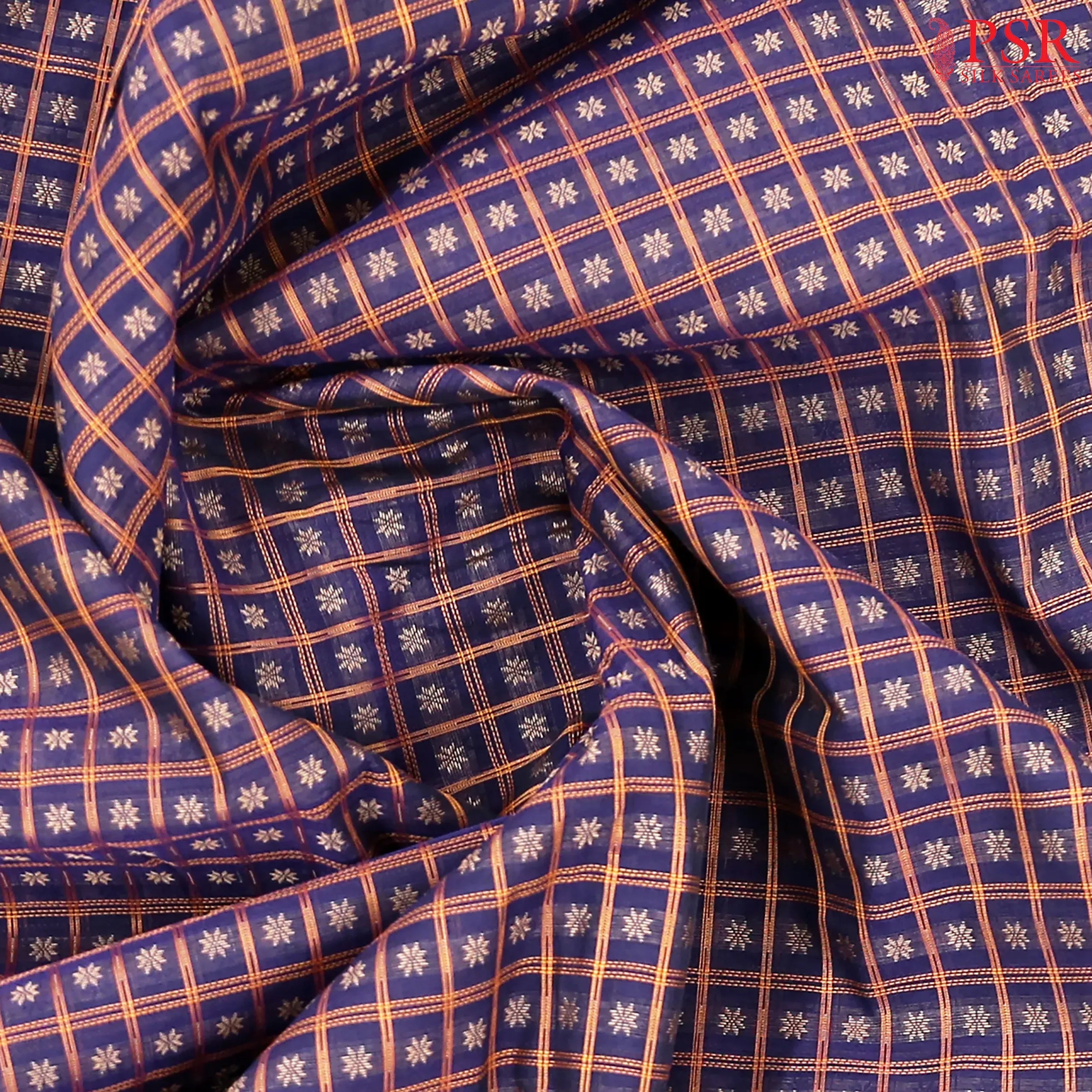 Dark Indigo Kalakshetra Kovai Cotton Saree – PSR Silks