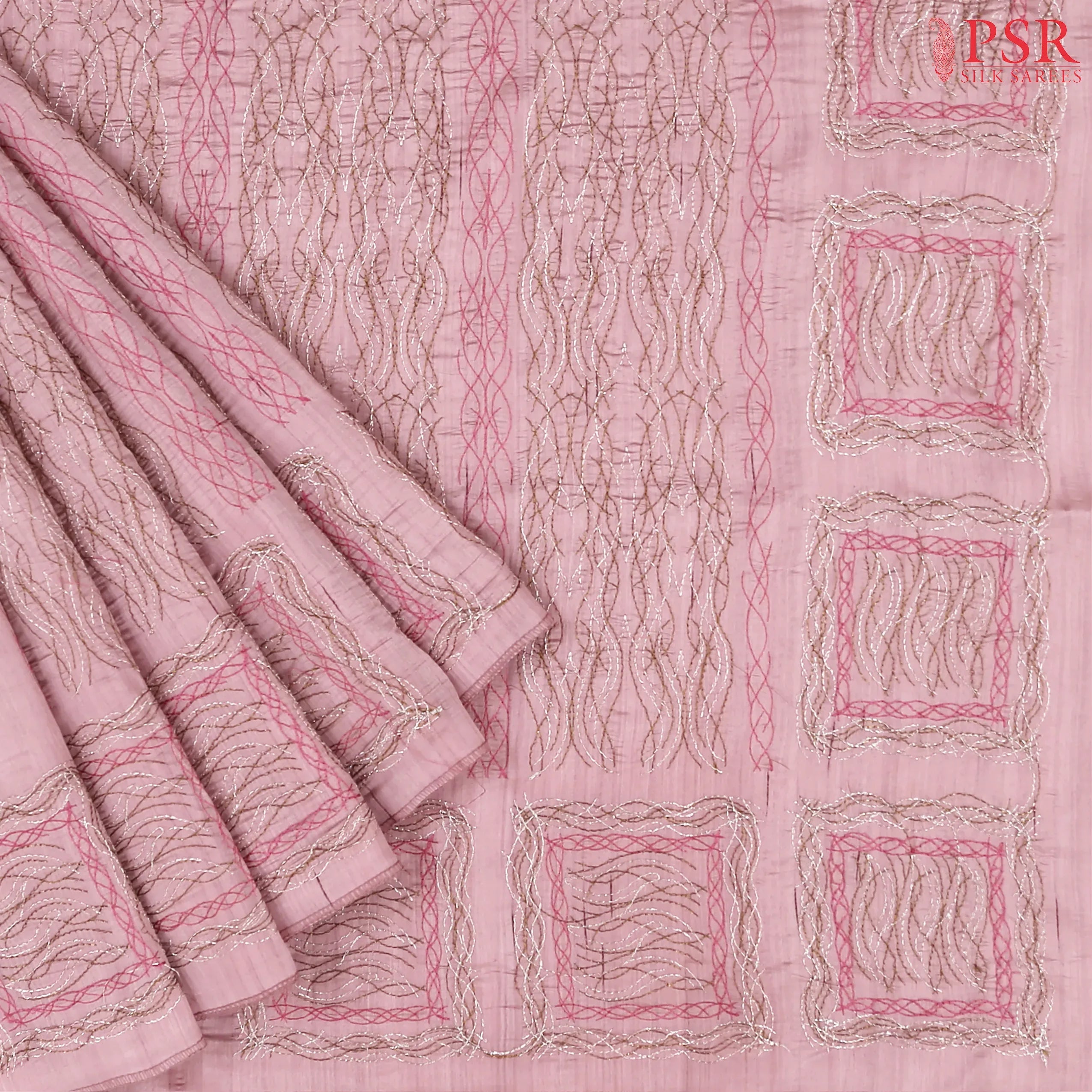 Puce Pink Kosa Embroidery Saree – PSR Silks