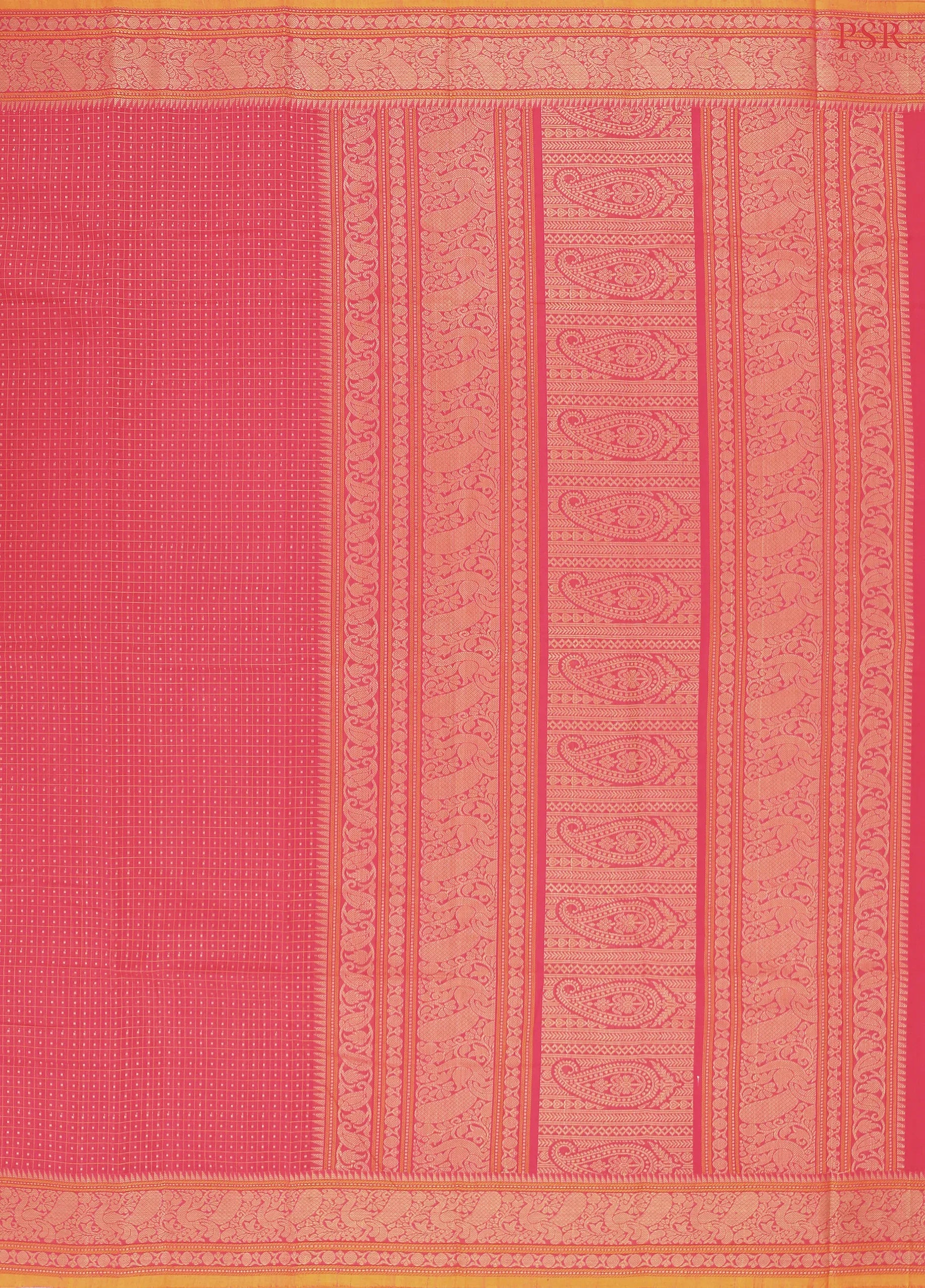 Ruby Red Kalakshetra Kovai Cotton Saree – PSR Silks